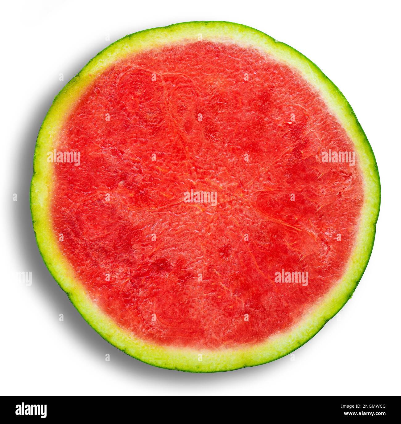 round slice of fresh juicy watermelon isolated on white background ...