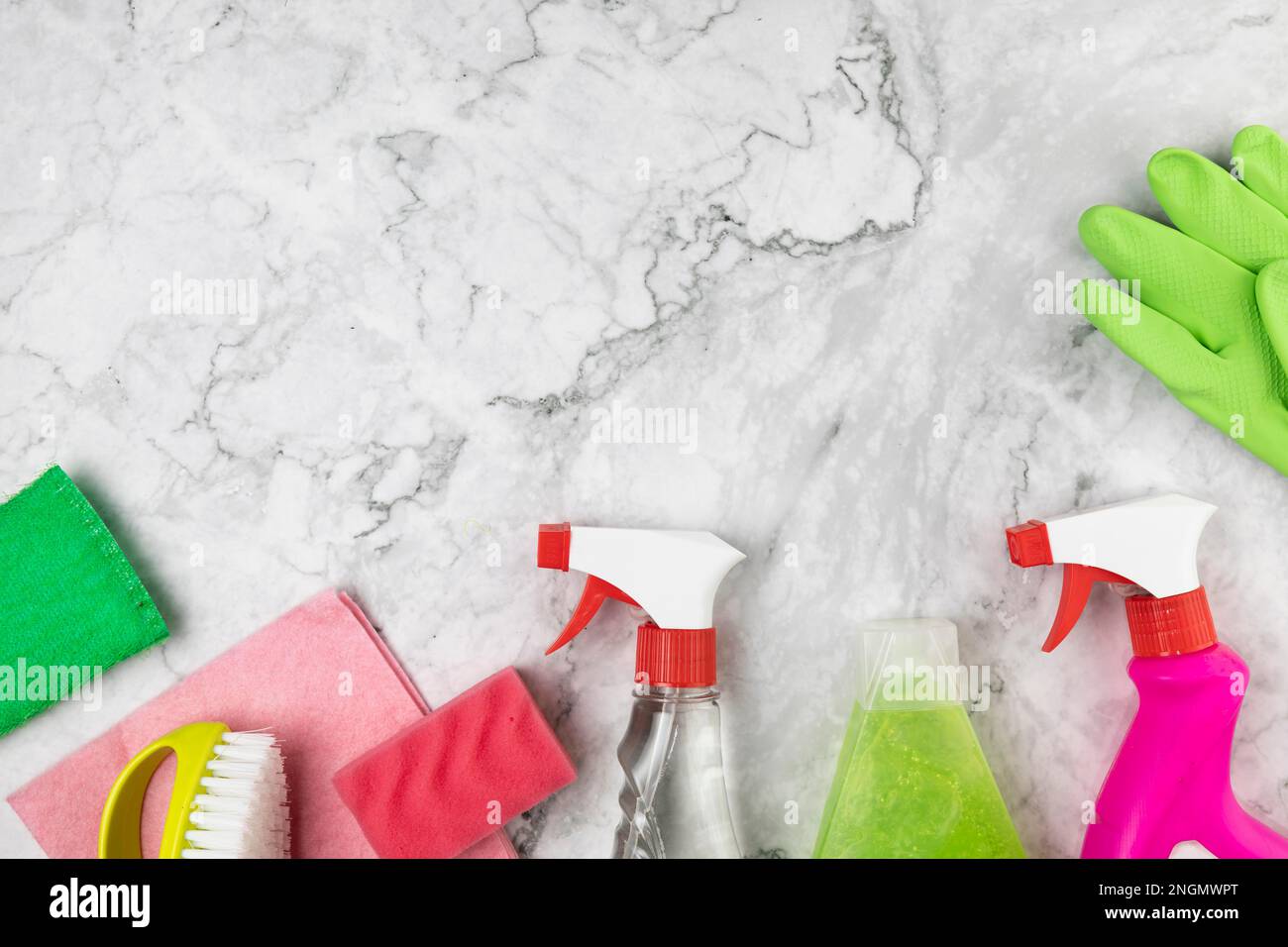 top view arrangement products cleaning. High resolution photo Stock ...