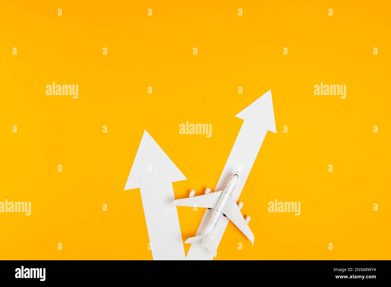 top view arrows with airplane direction. High resolution photo Stock ...