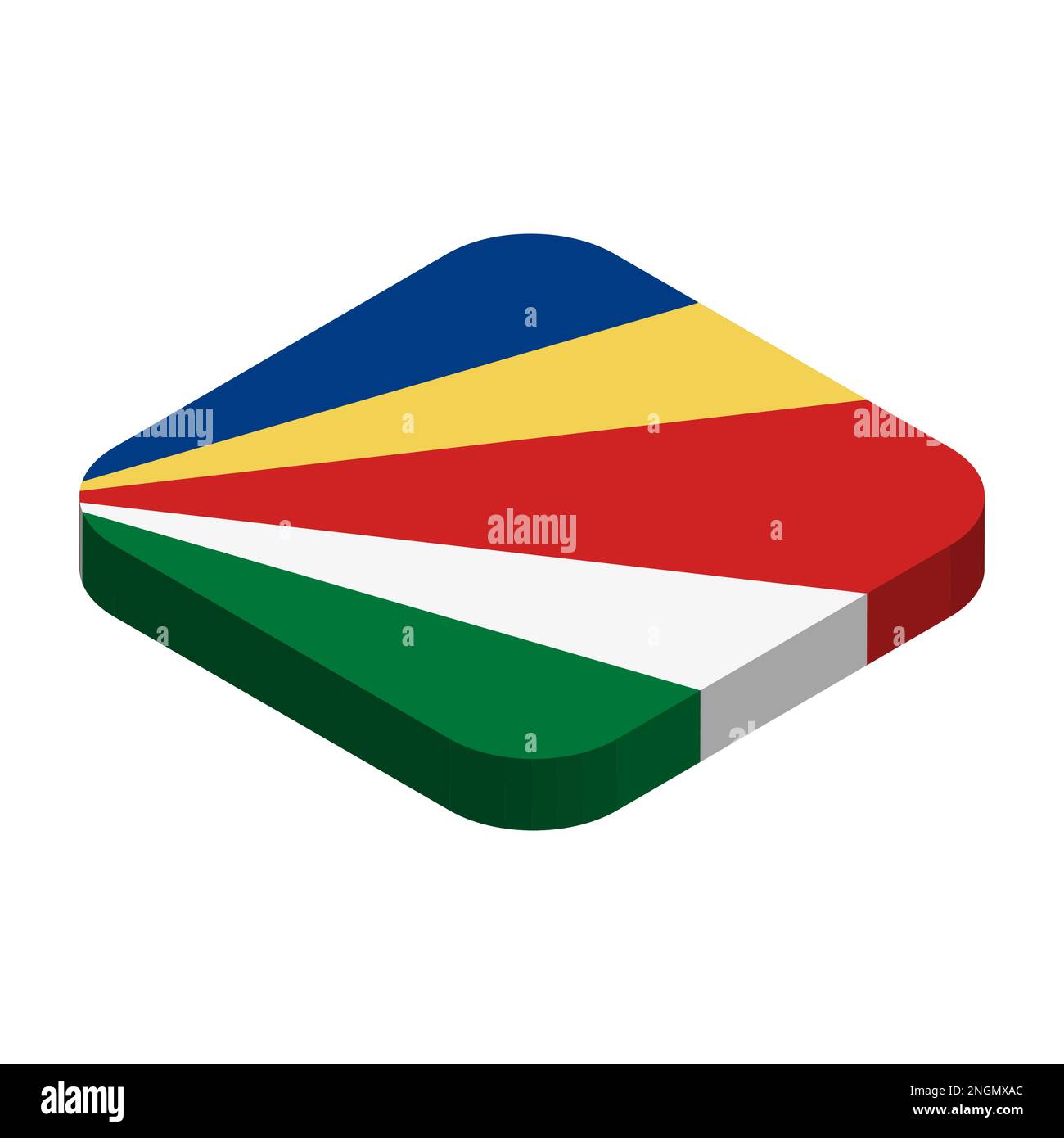 Seychelles flag - 3D isometric square flag with rounded corners Stock Vector Image & Art - Alamy