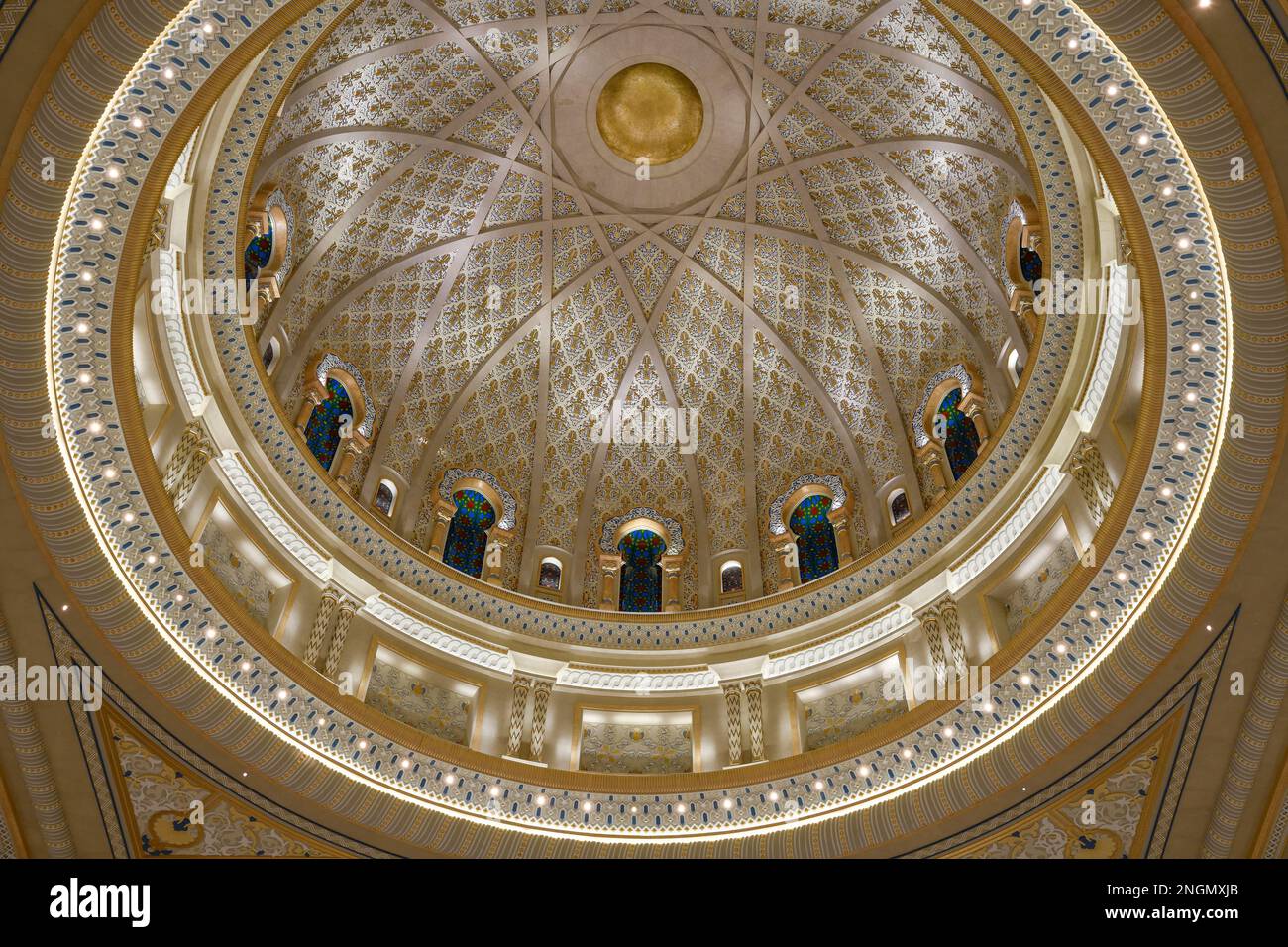 Dome in Qasr Al Watan, Presidential Palace, interior view, Abu Dhabi ...