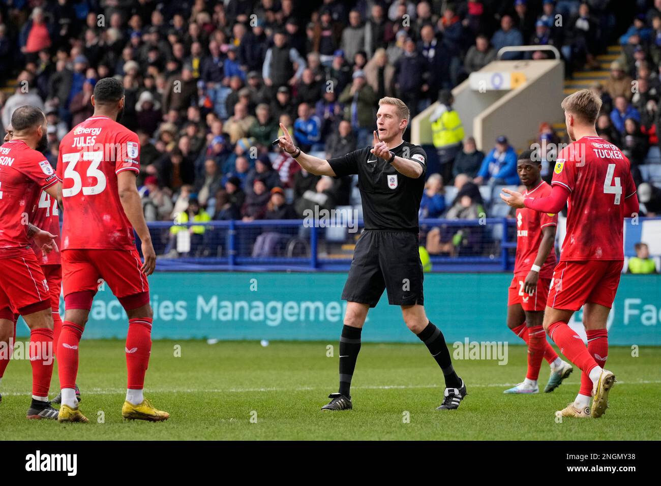 Referee Robert Lewis turns down appeals again his award of a Wednesday ...