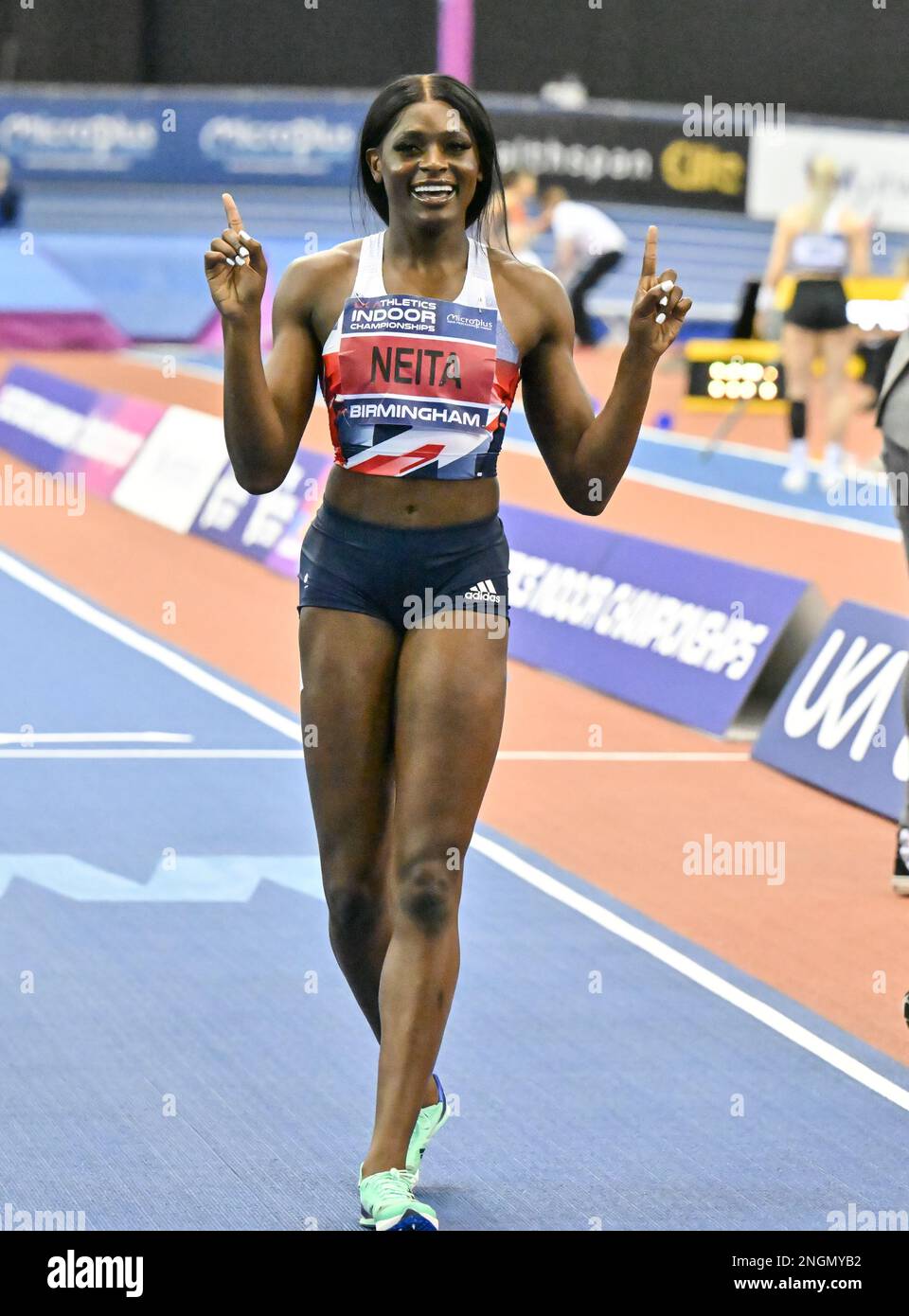 Birmingham, UK, 18 February 2023. Daryll NEITA of Cambridge Harriers ...