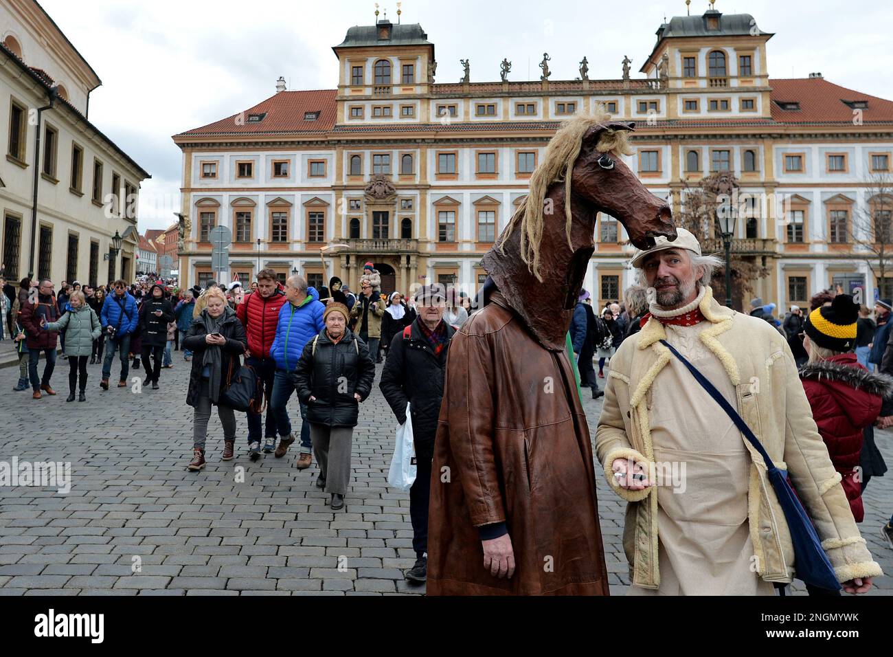 Prague, Czech Republic. 18th Feb, 2023. People take part in the ...