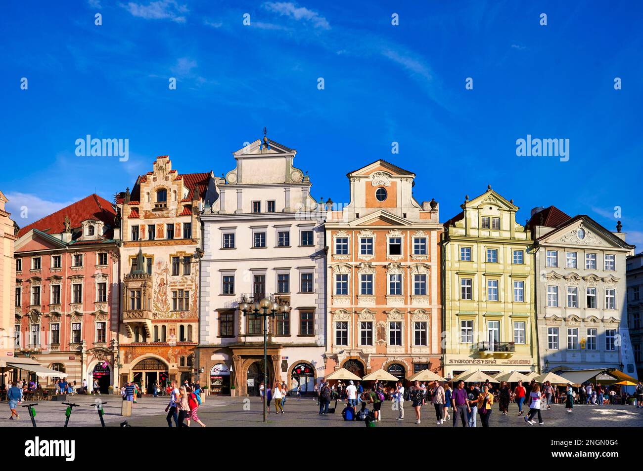 Prague Czech Republic. Historical buildings in Old Town Square Stock ...