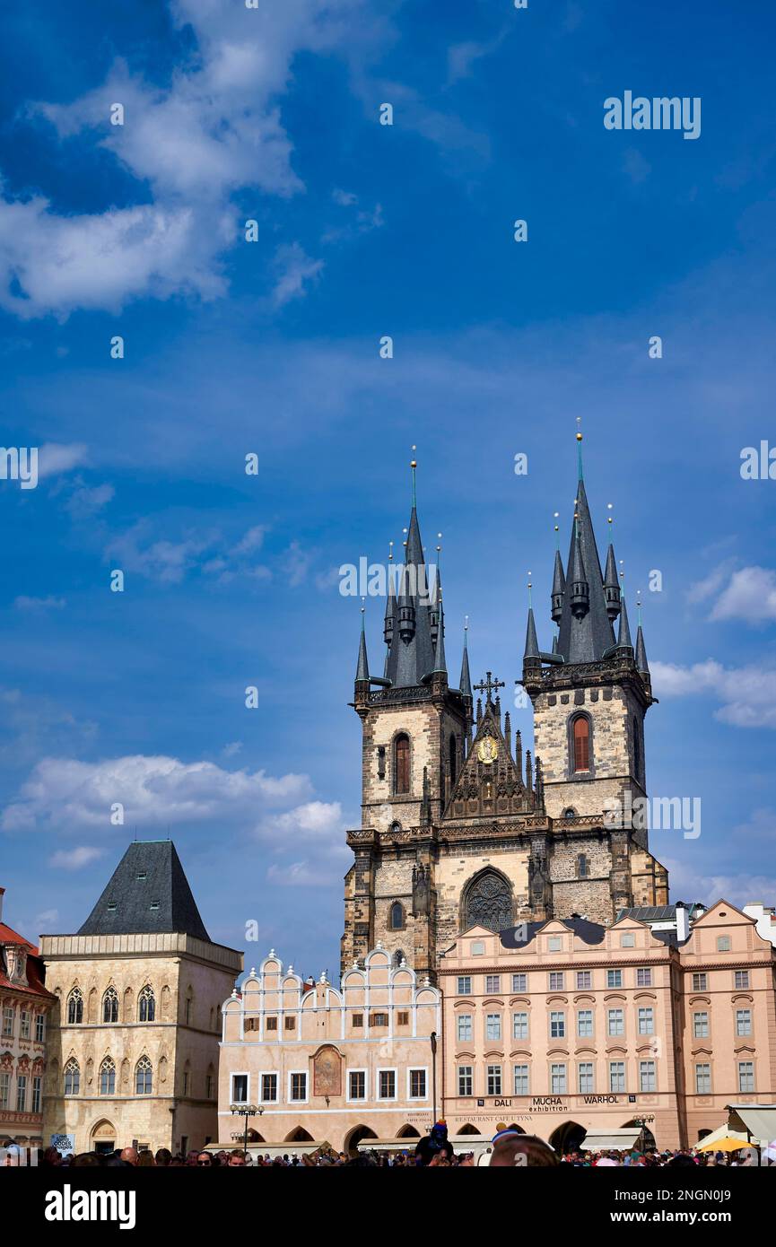 Prague Czech Republic. The Gothic Church of Our Lady before Tyn in Old ...