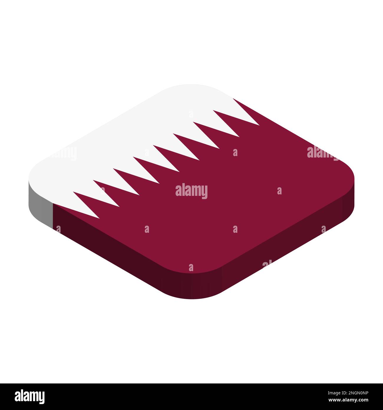 Qatar flag - 3D isometric square flag with rounded corners Stock Vector ...