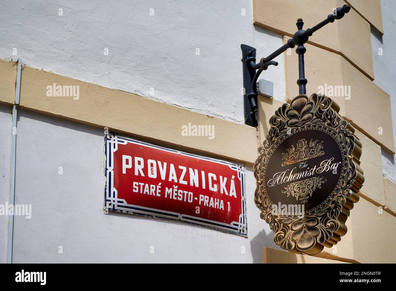 Prague Czech Republic. Street sign in Old Town Stock Photo - Alamy