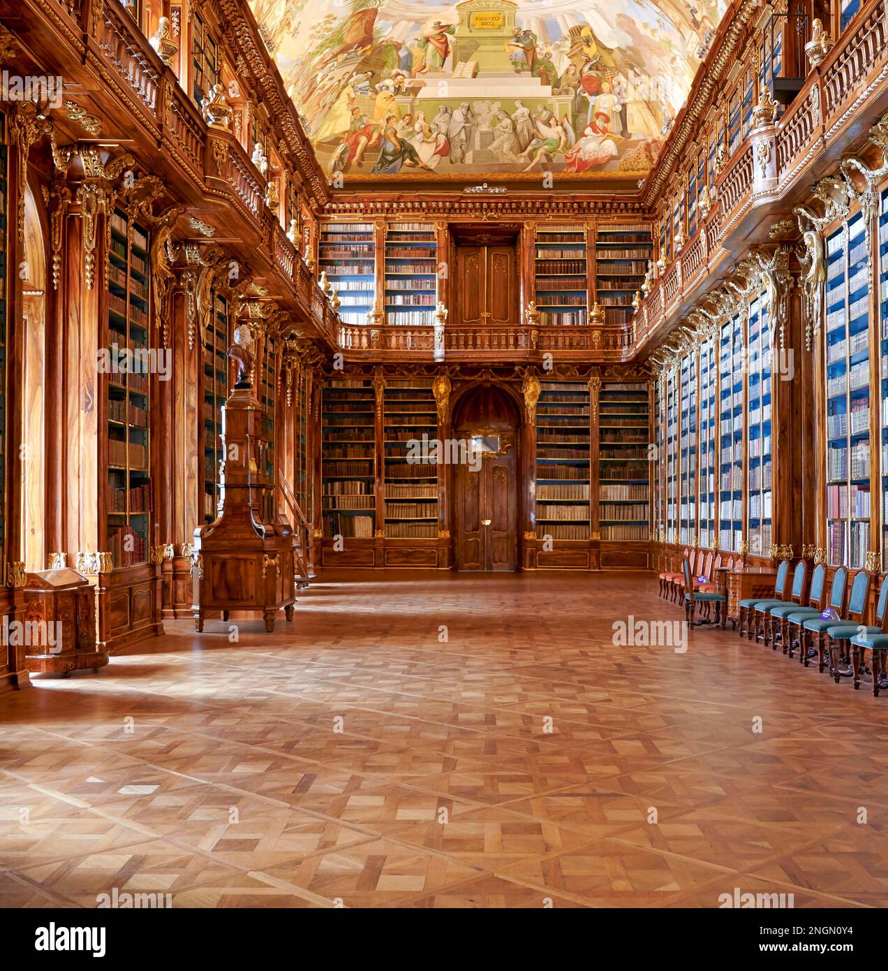 Prague Czech Republic. The old library at Strahov monastery Stock Photo ...