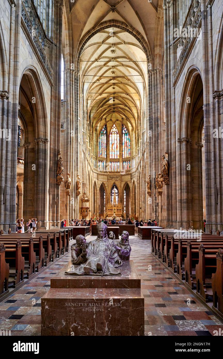 Prague Czech Republic. St. Vitus Cathedral inside Prague castle complex ...