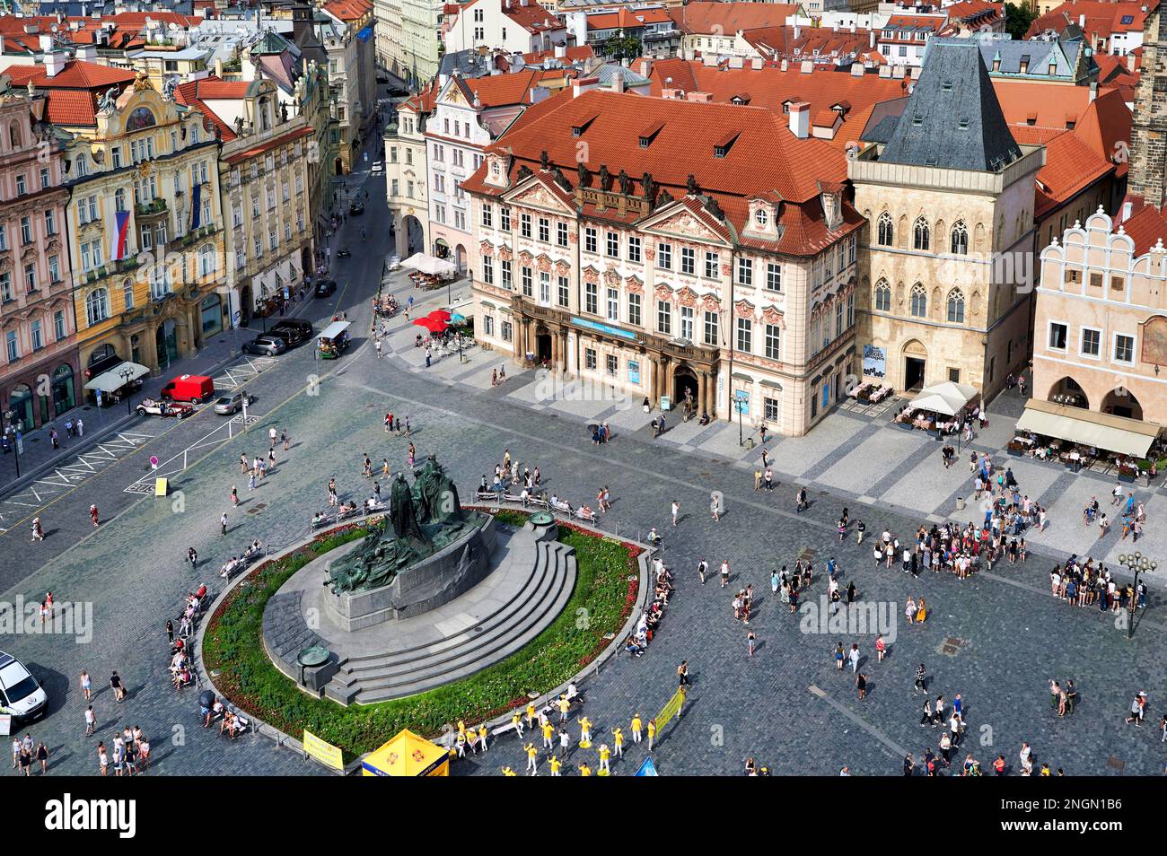 Prague Czech Republic. Aerial view of old town. Kinsky Palace Stock ...