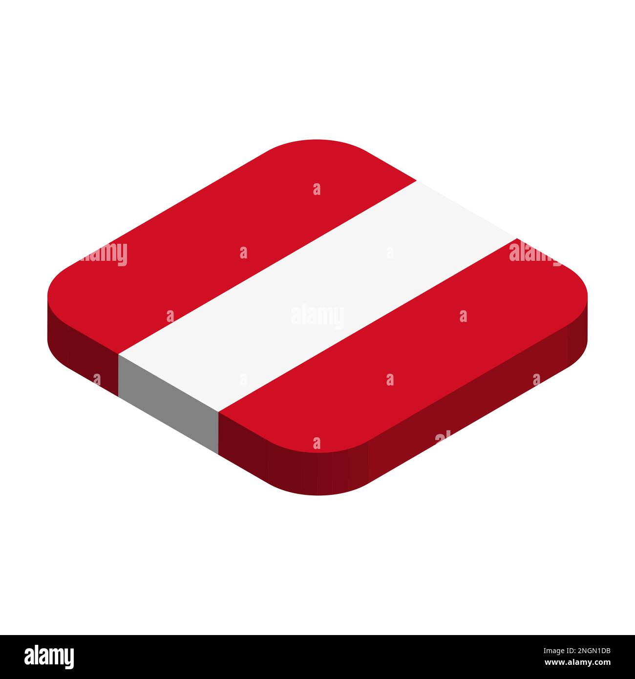 Peru flag - 3D isometric square flag with rounded corners Stock Vector Image & Art - Alamy
