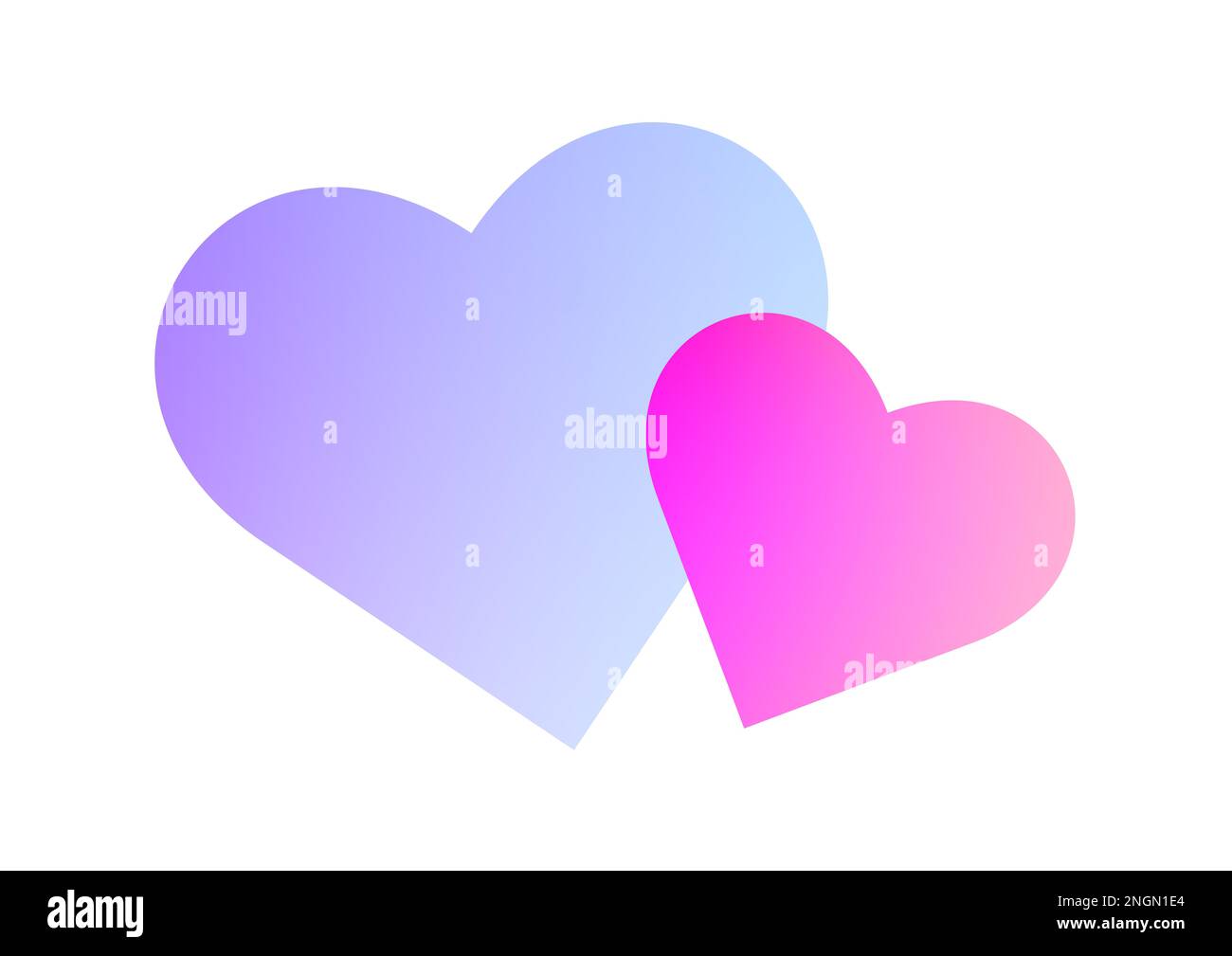 Hearts illustration in bright colour gradients Stock Photo - Alamy
