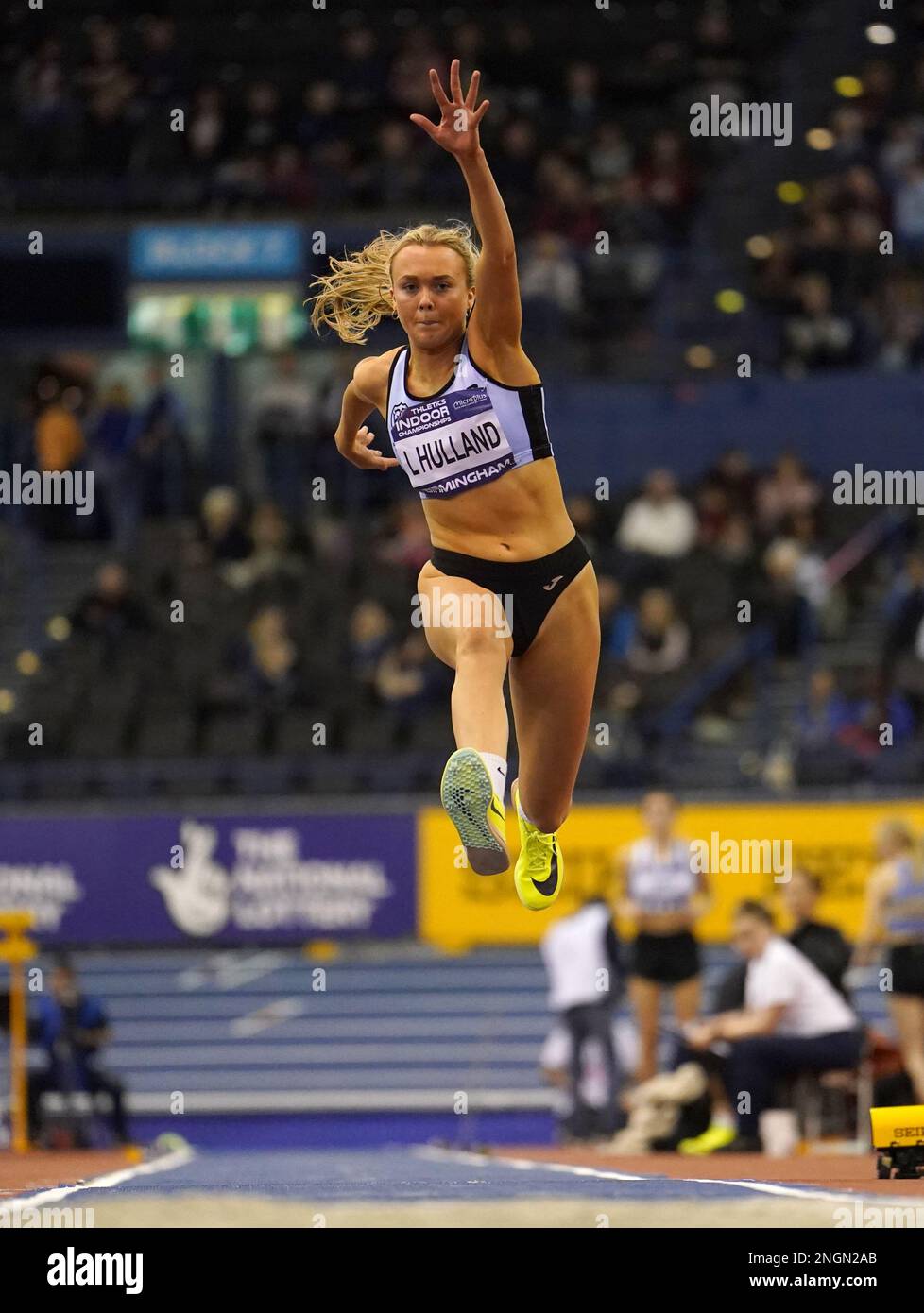Lilly Hulland in action during the Women's Triple Jump during day one ...