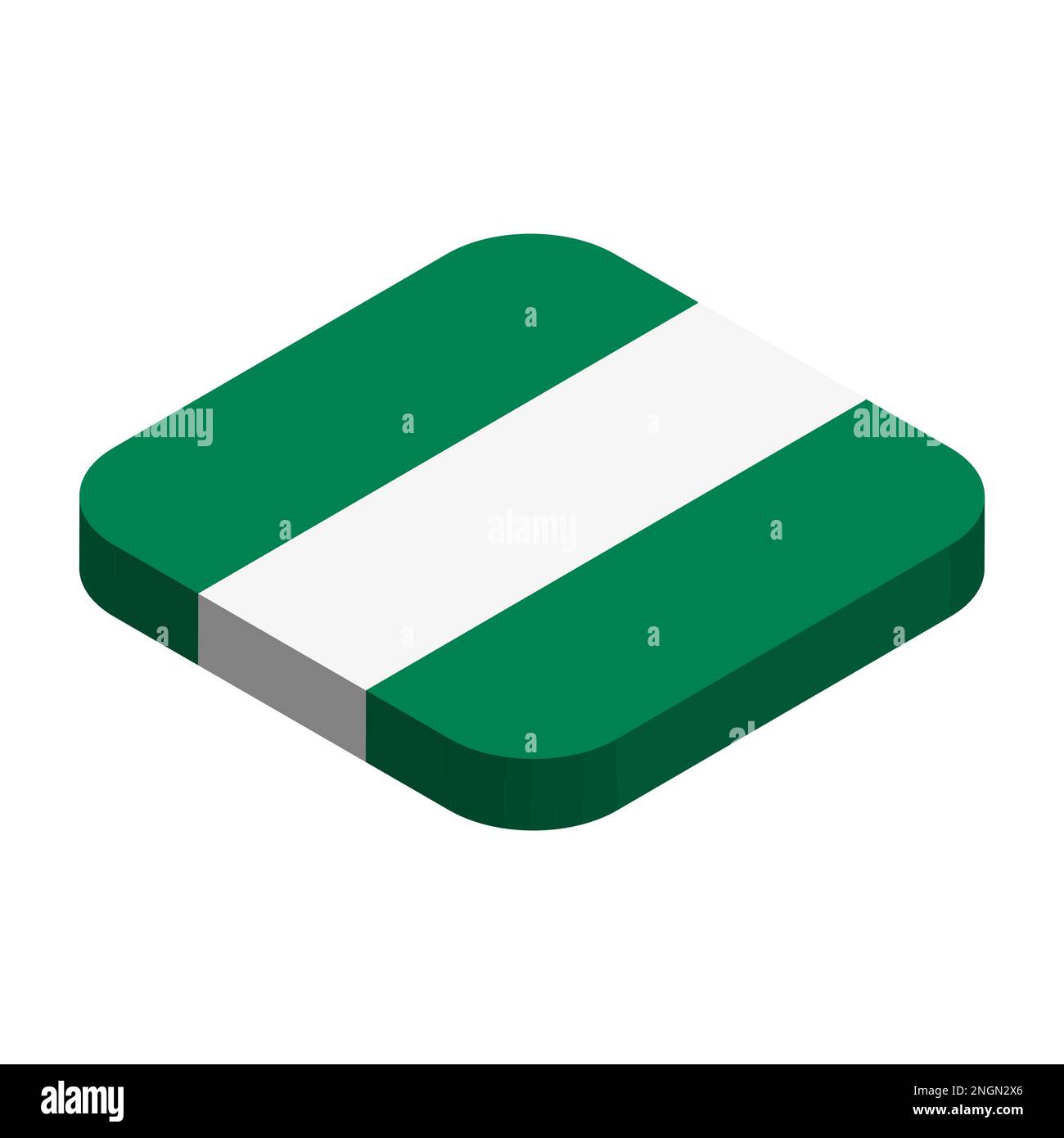 Nigeria flag - 3D isometric square flag with rounded corners Stock ...