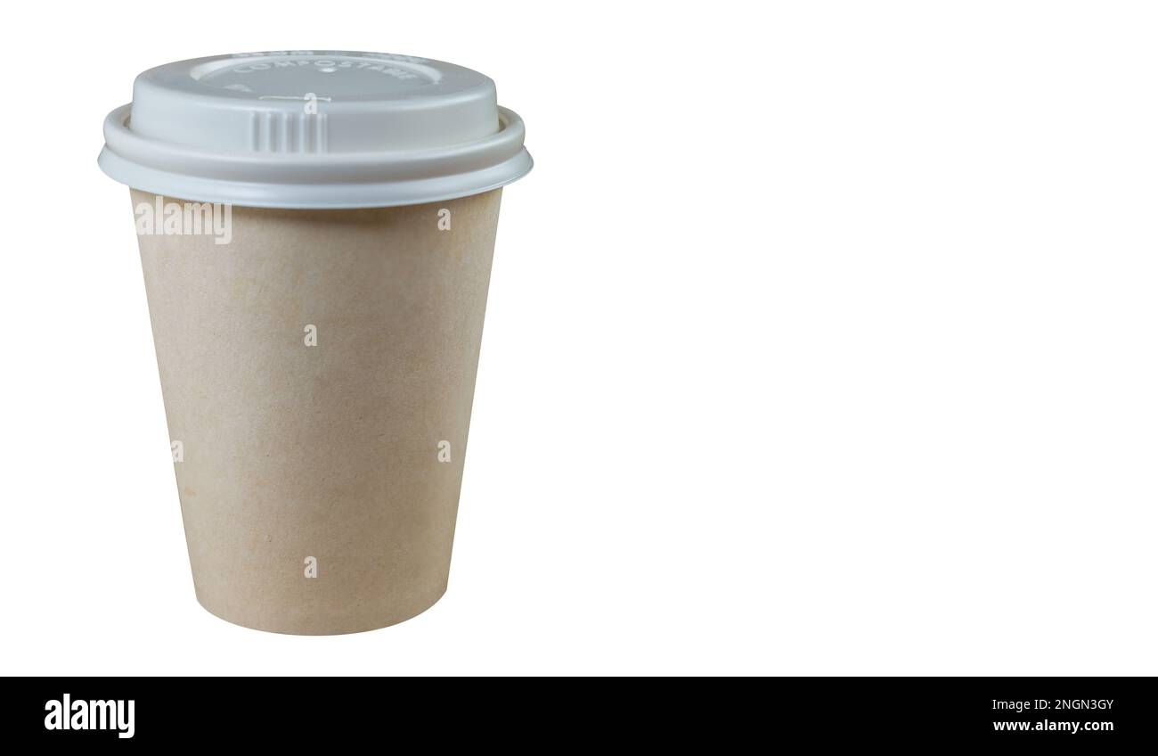 disposable cardboard cup for takeaway cappuccino or coffee, white ...