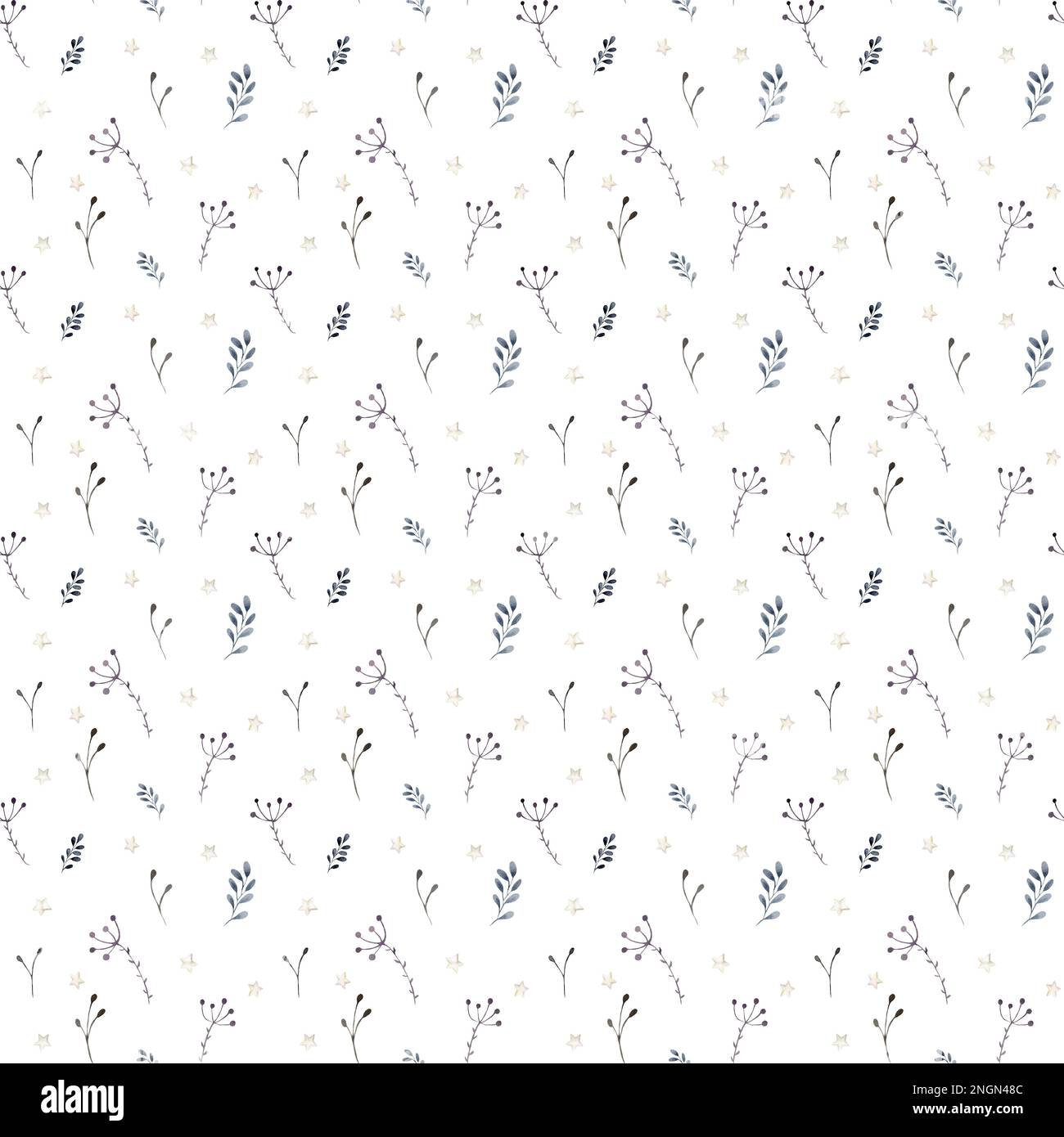 Cute Seamless Pattern With Watercolor Floral Seamless Pattern Constellation Bears Cute