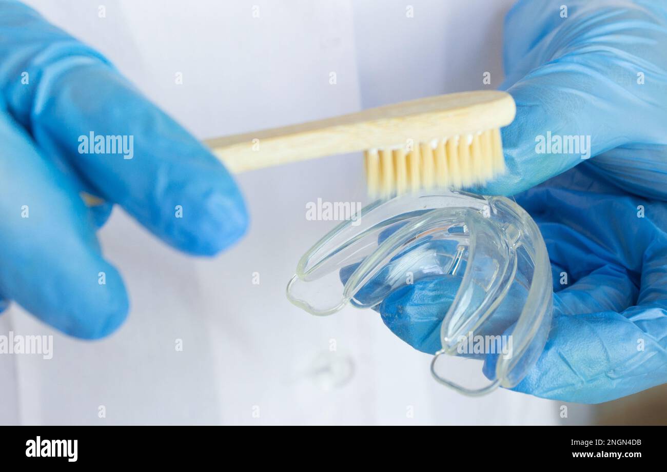 Invisible aligner or retainer for the upper and lower teeth with wooden ...