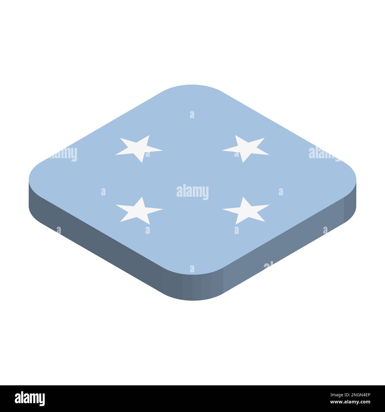 Federated States of Micronesia flag - 3D isometric square flag with ...