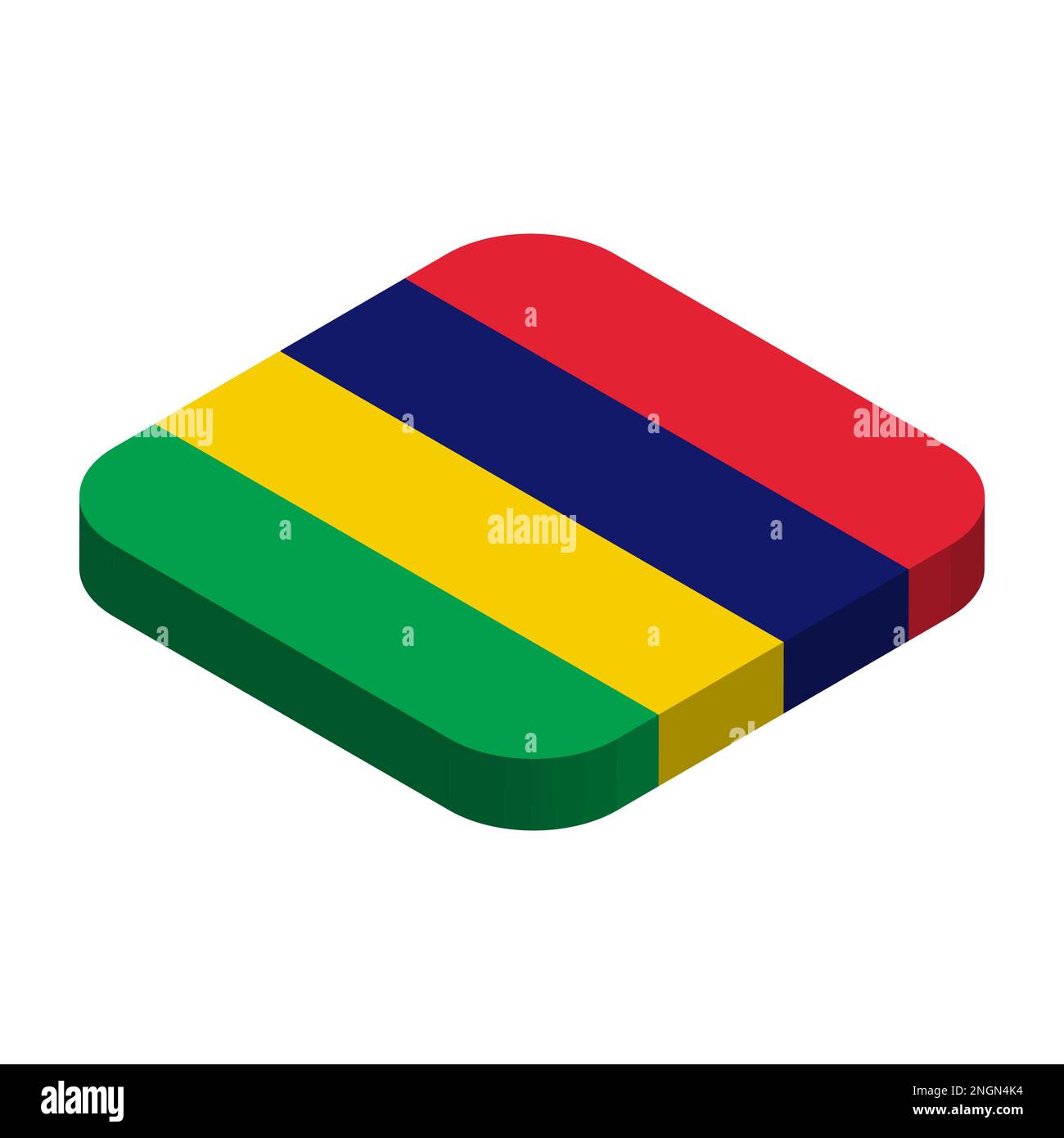Mauritius flag - 3D isometric square flag with rounded corners Stock Vector Image & Art - Alamy