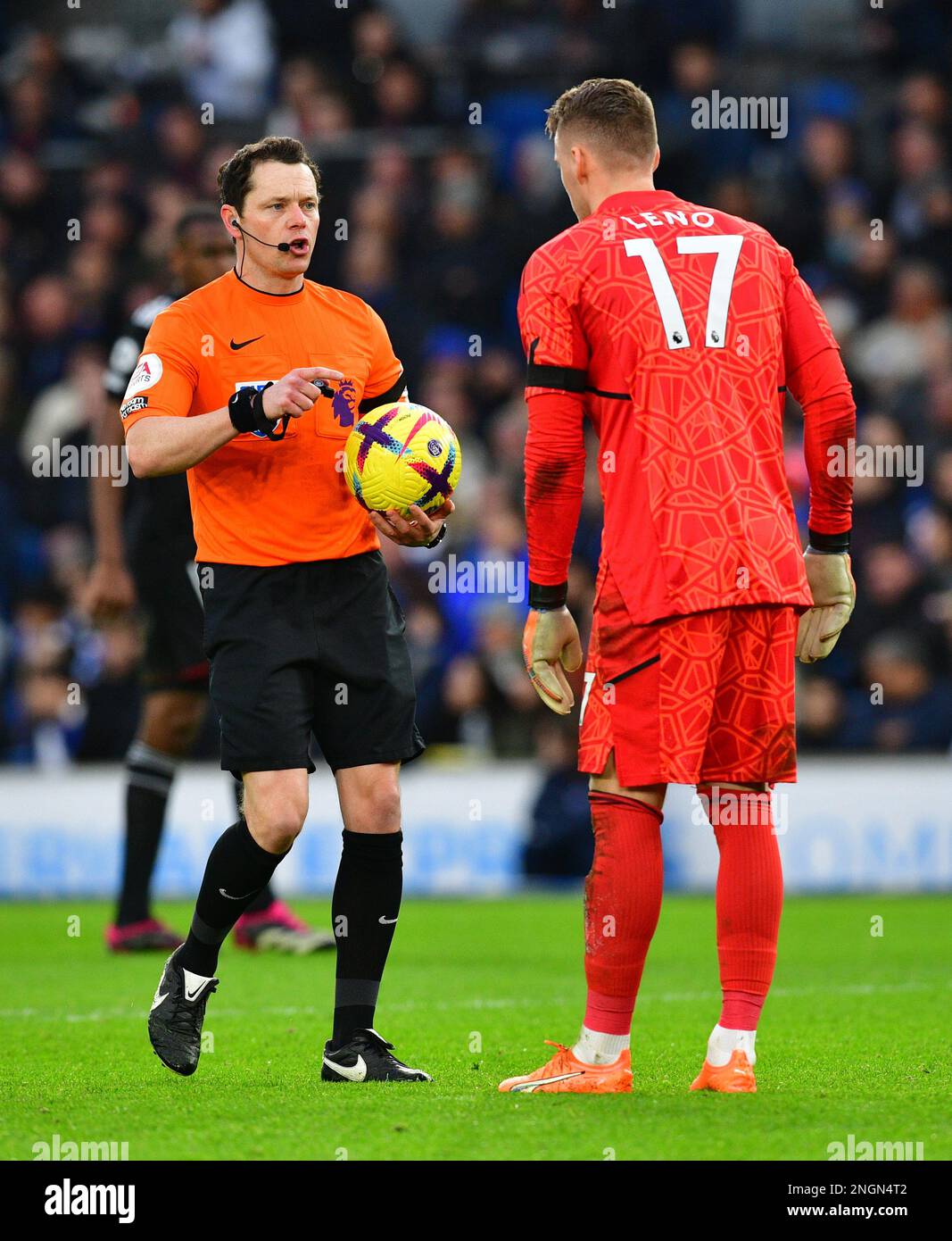 Fulham goalkeeper bernd leno brighton and hove albion fc premier hi-res ...