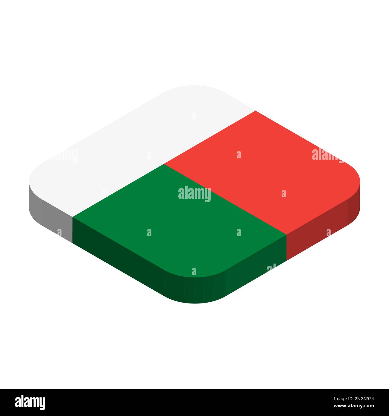 Madagascar flag - 3D isometric square flag with rounded corners Stock Vector Image & Art - Alamy