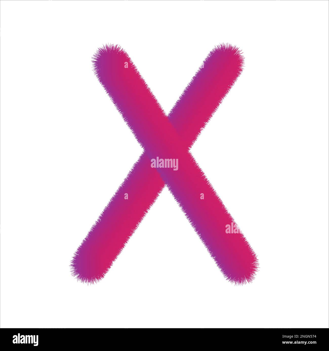 High Quality 3D Shaggy Letter X on White Background . Isolated Vector ...
