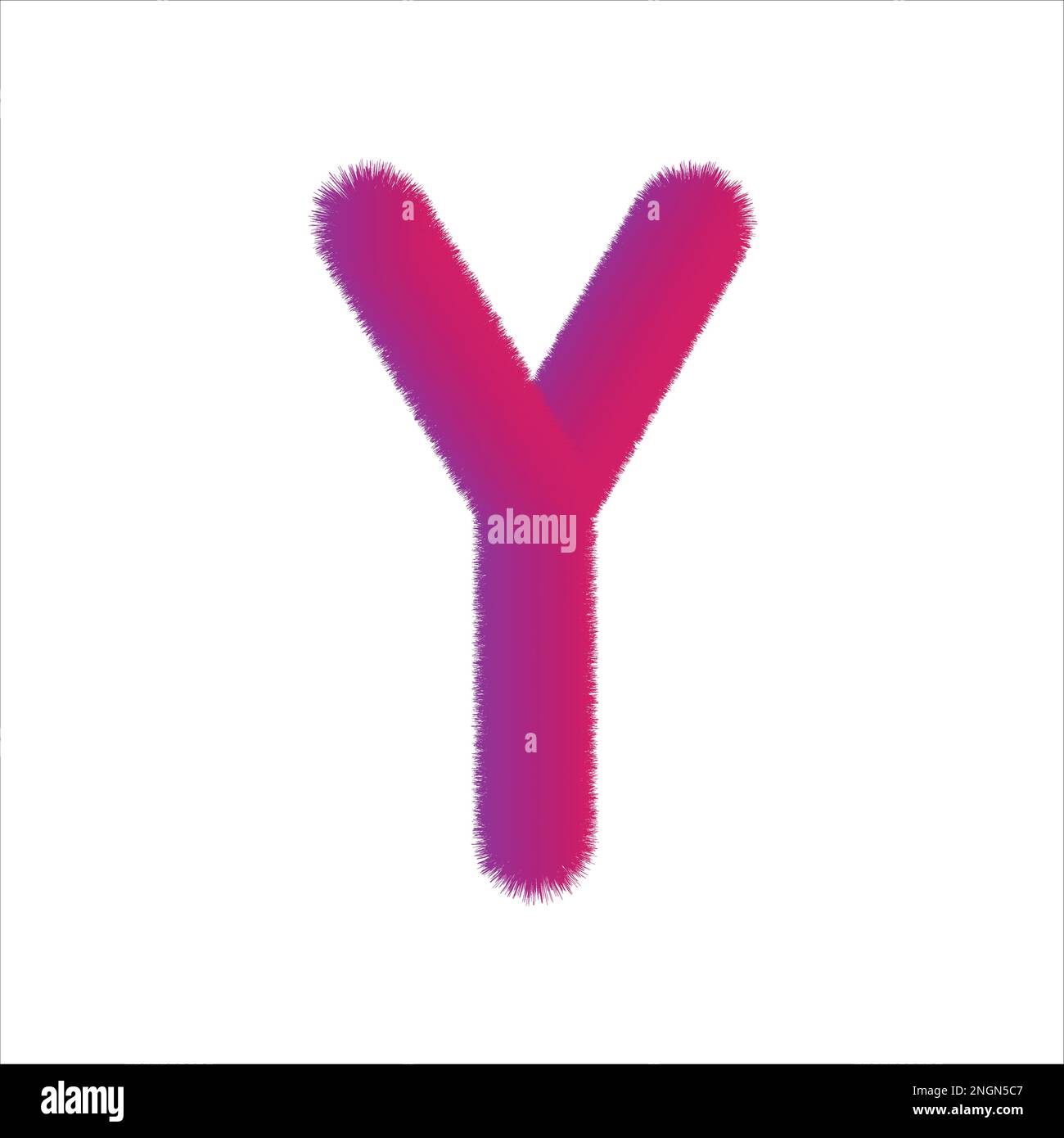 High Quality 3D Shaggy Letter Y on White Background . Isolated Vector ...