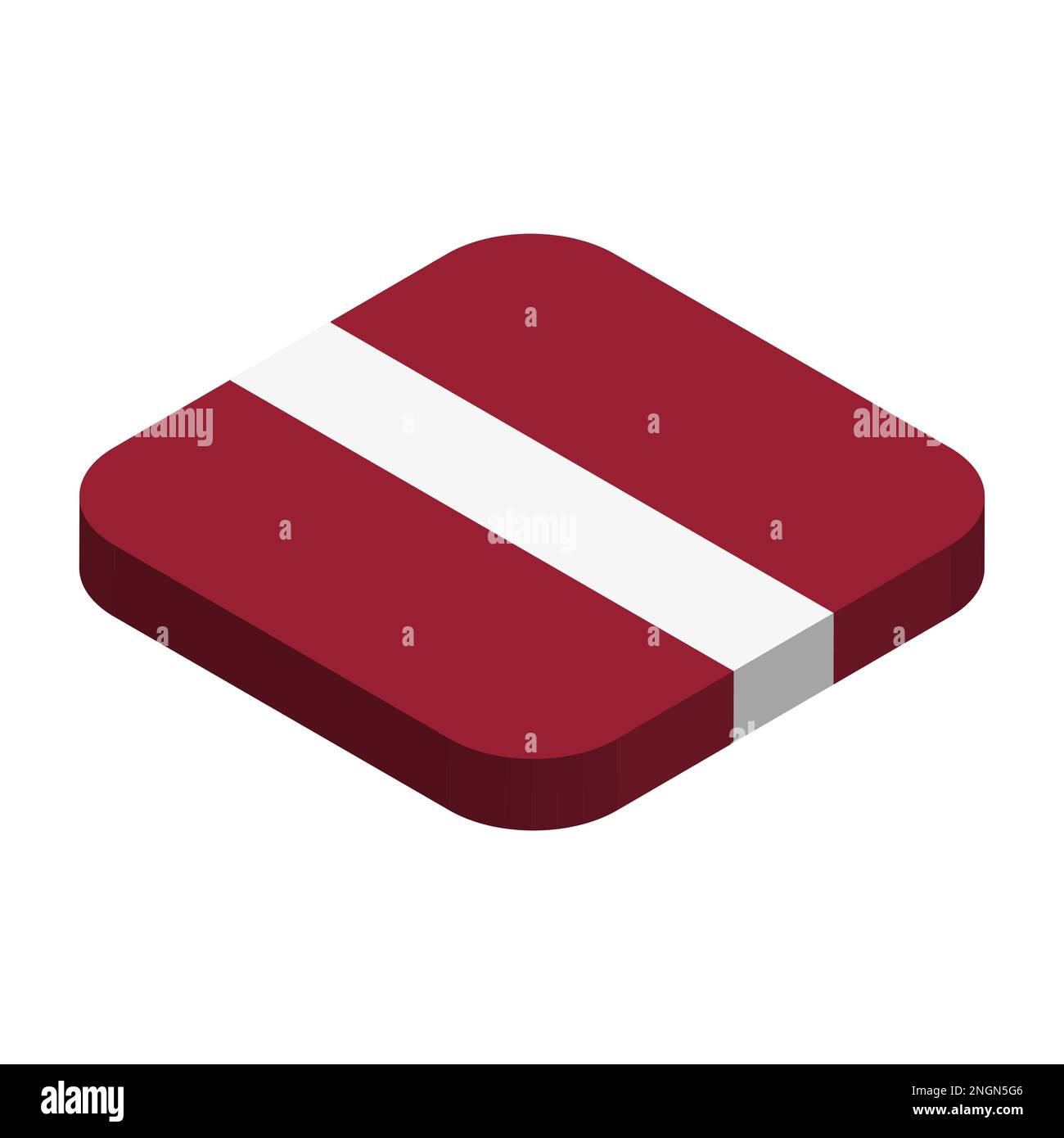 Latvia flag - 3D isometric square flag with rounded corners Stock ...