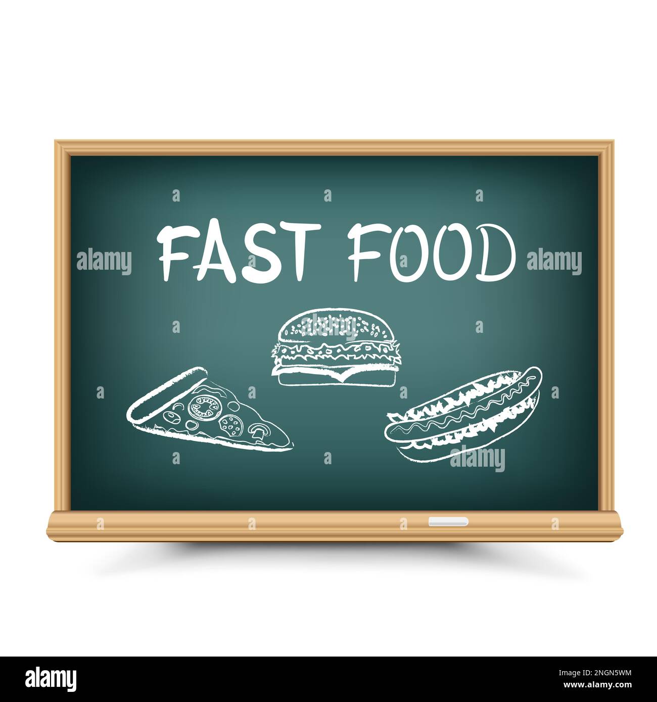Blackboard chalk draw fast food Stock Vector Image & Art - Alamy