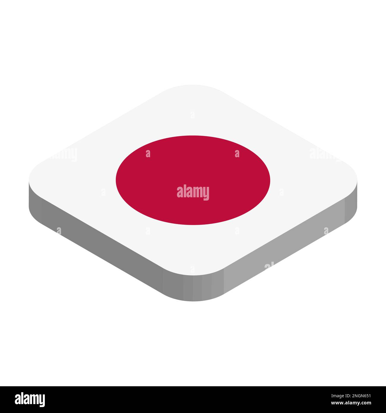 Japan flag - 3D isometric square flag with rounded corners Stock Vector ...