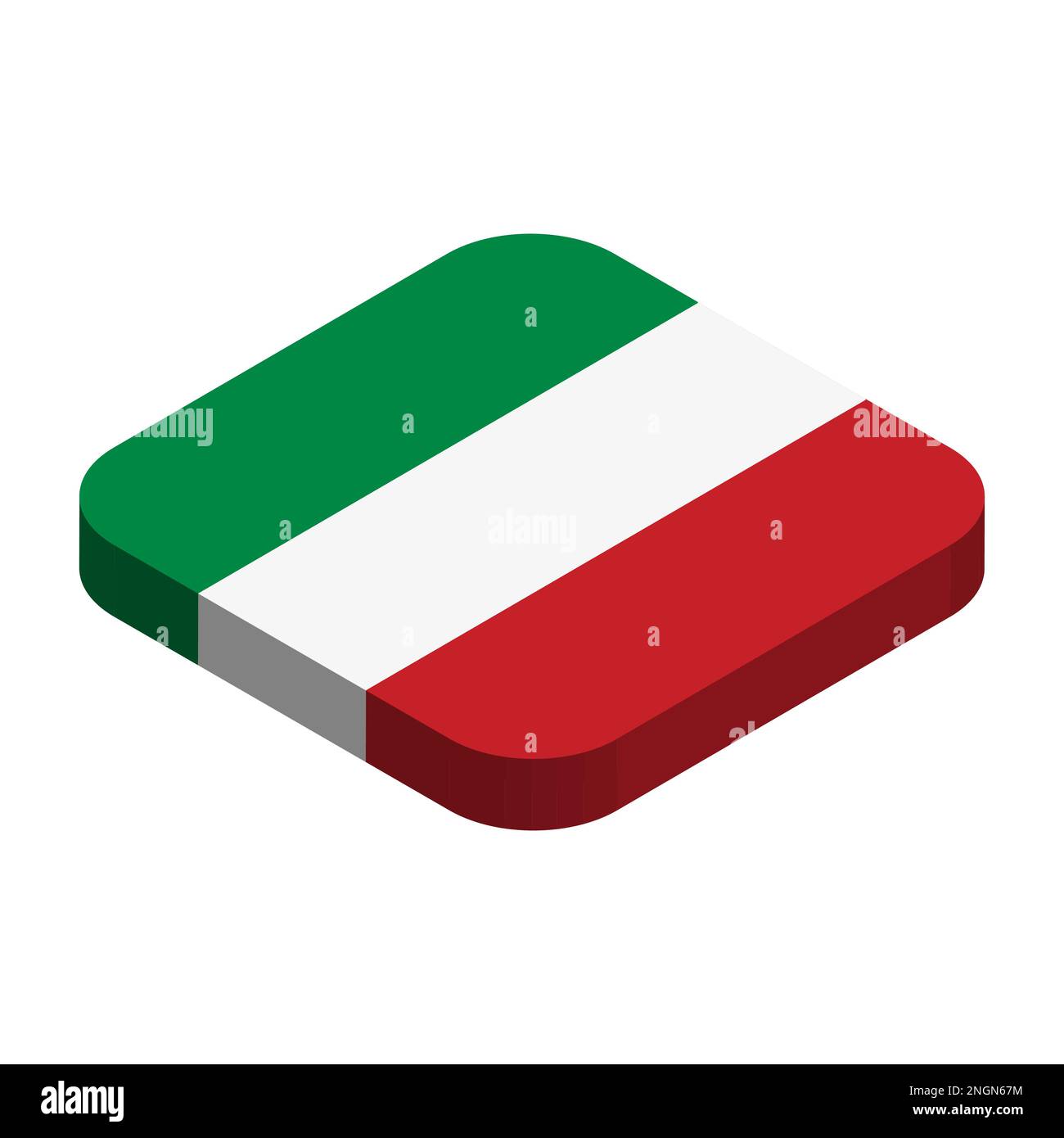 Italy flag - 3D isometric square flag with rounded corners Stock Vector ...
