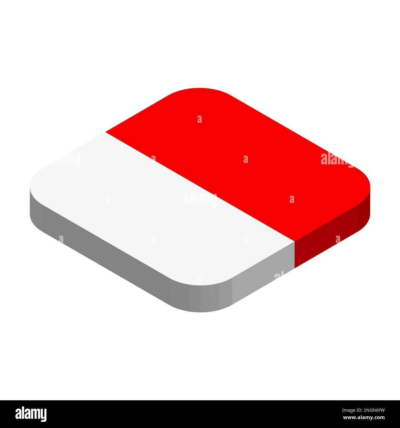 Indonesia flag - 3D isometric square flag with rounded corners Stock ...