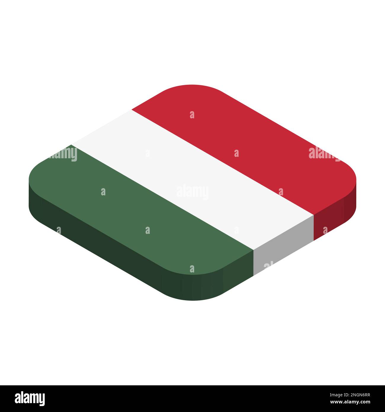 Hungary flag - 3D isometric square flag with rounded corners Stock ...