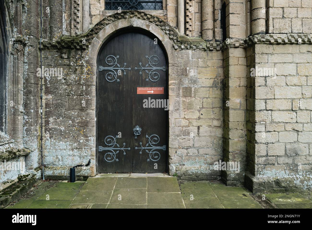 Large wooden doors seen at the entrance to a crypt within a famous ...