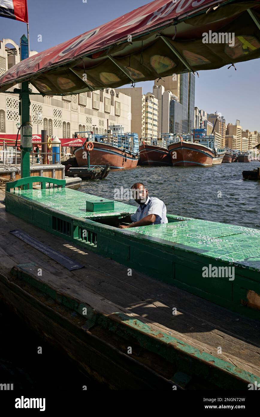 Sights Attractions of Dubai, Abra Creek Crossing -Tourist boat crossing ...