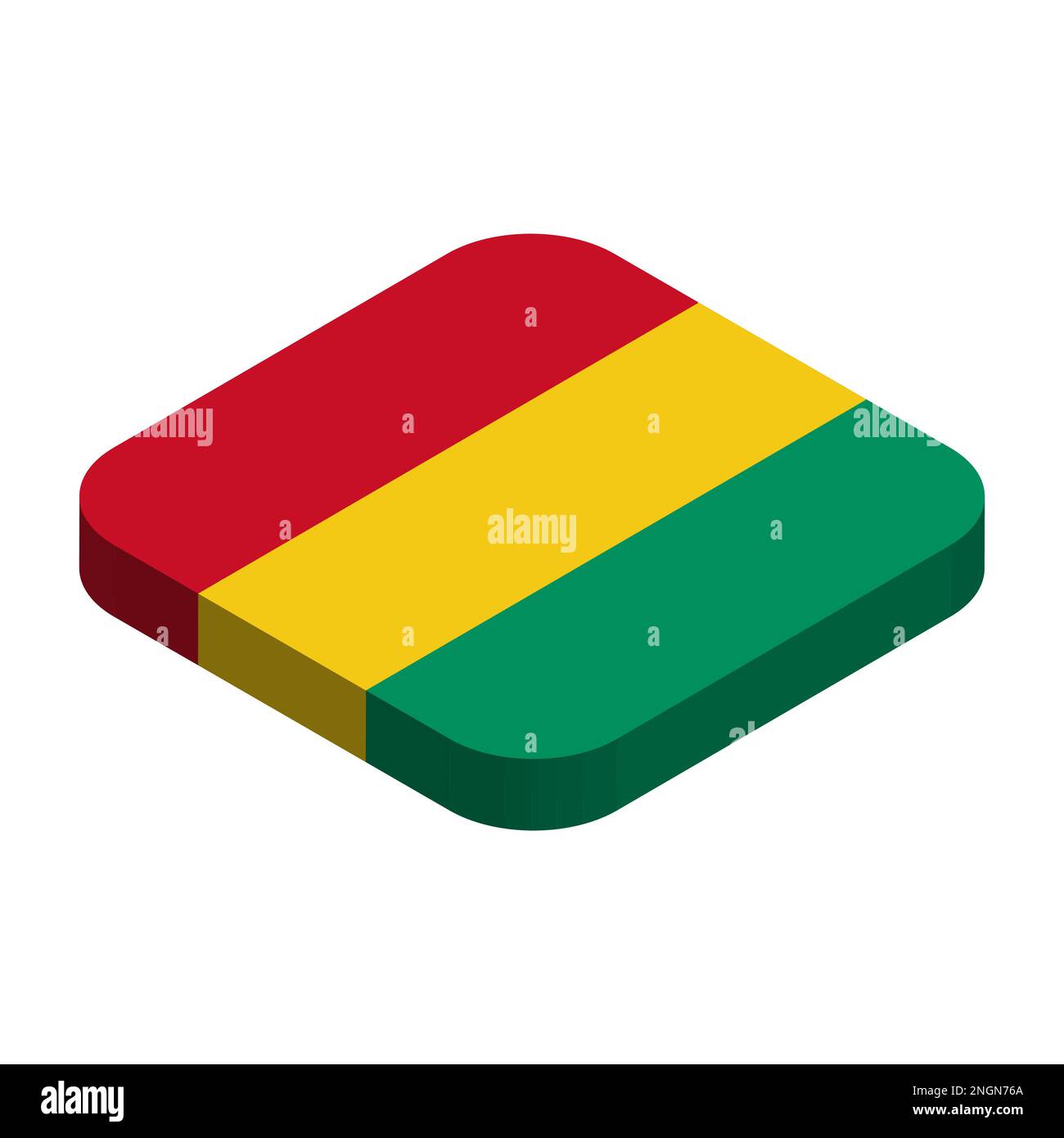 Guinea flag - 3D isometric square flag with rounded corners Stock Vector Image & Art - Alamy