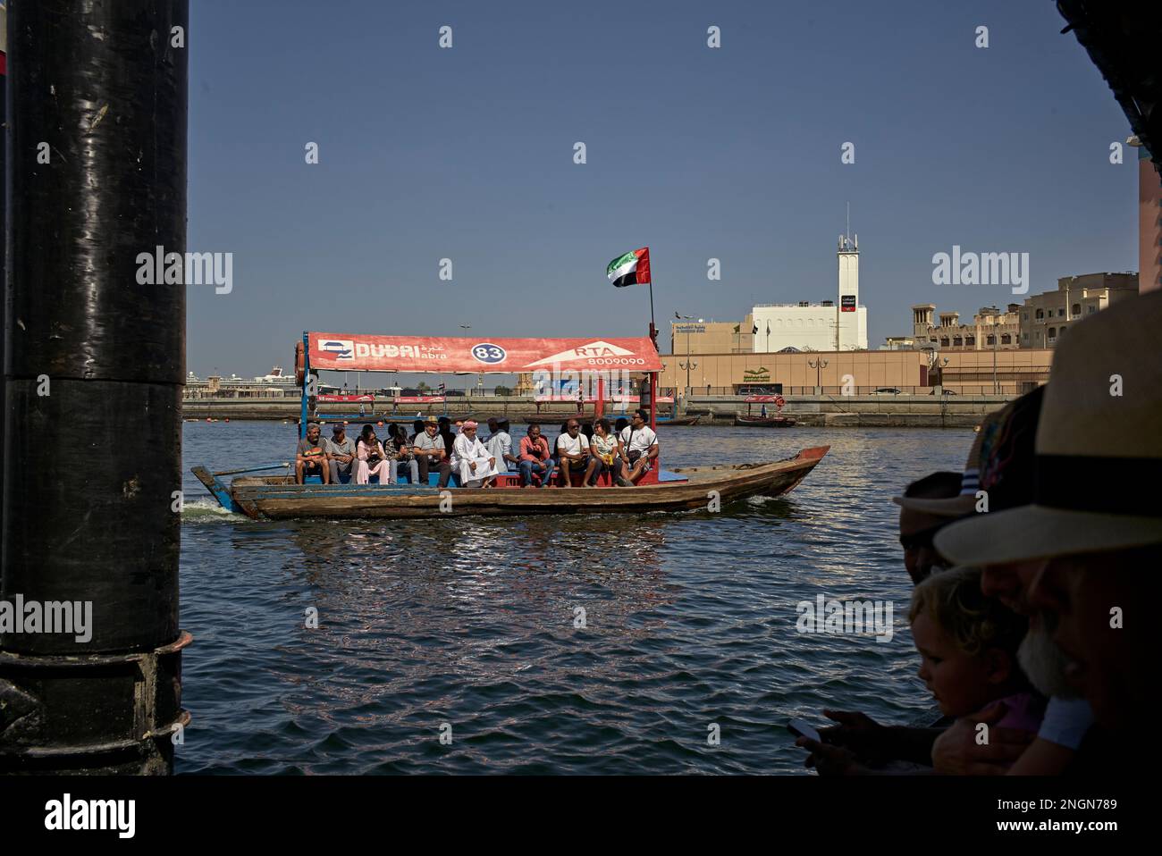 Sights & Attractions Abra Creek Crossing . Tourist boat crossing Dubai ...