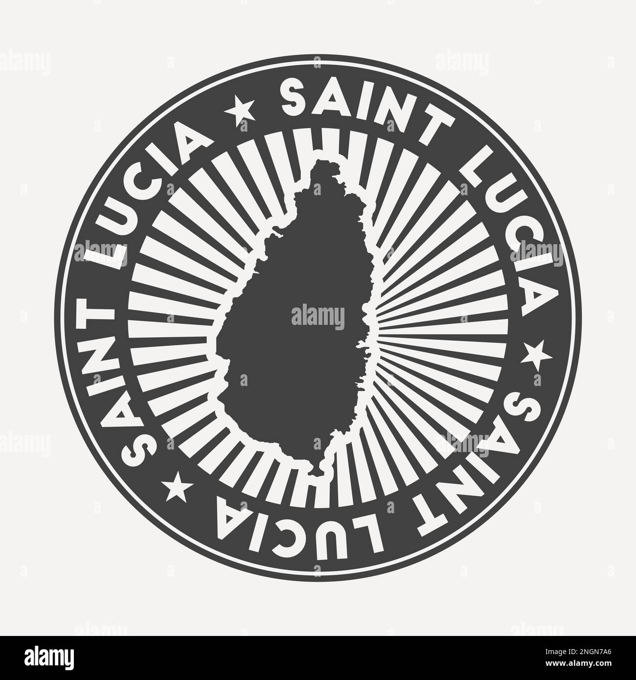 Saint Lucia round logo. Vintage travel badge with the circular name and ...