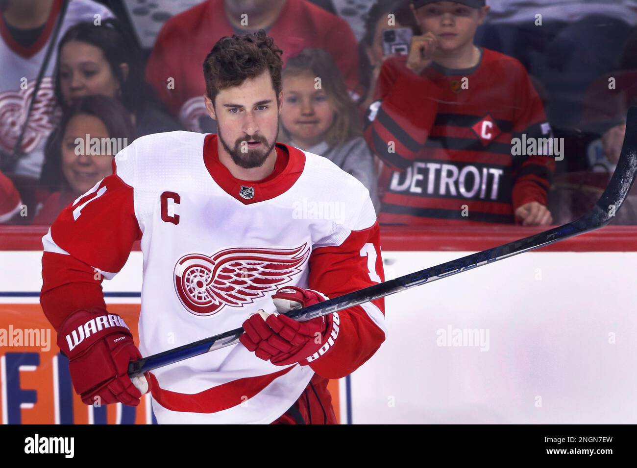 NHL profile photo on Detroit Red Wings player Dylan Larkin at a game ...