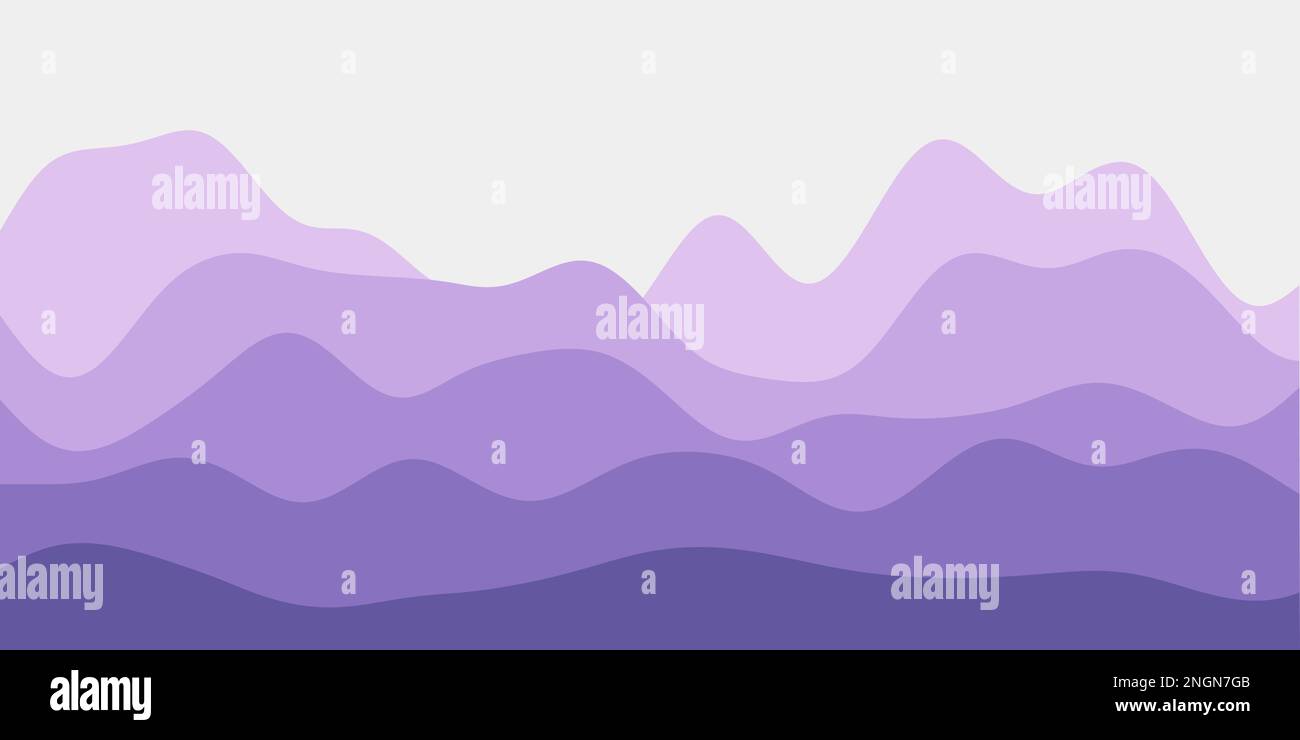 Abstract purple hills background. Colorful waves amazing vector ...