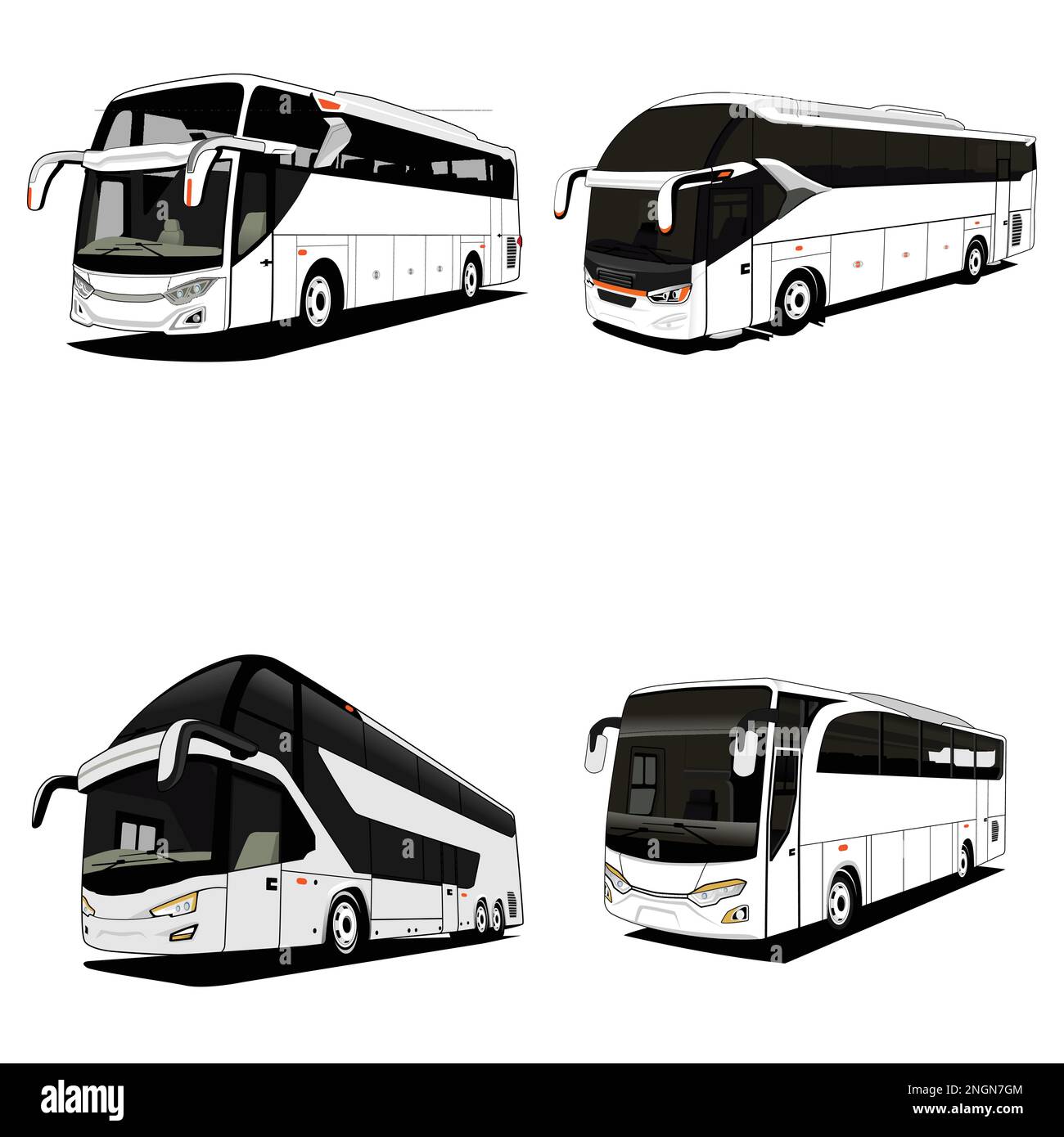 Inter city bus transportation in Indonesia with different models ...