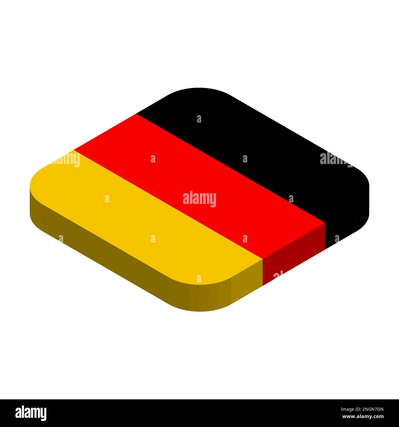 Germany flag - 3D isometric square flag with rounded corners Stock ...
