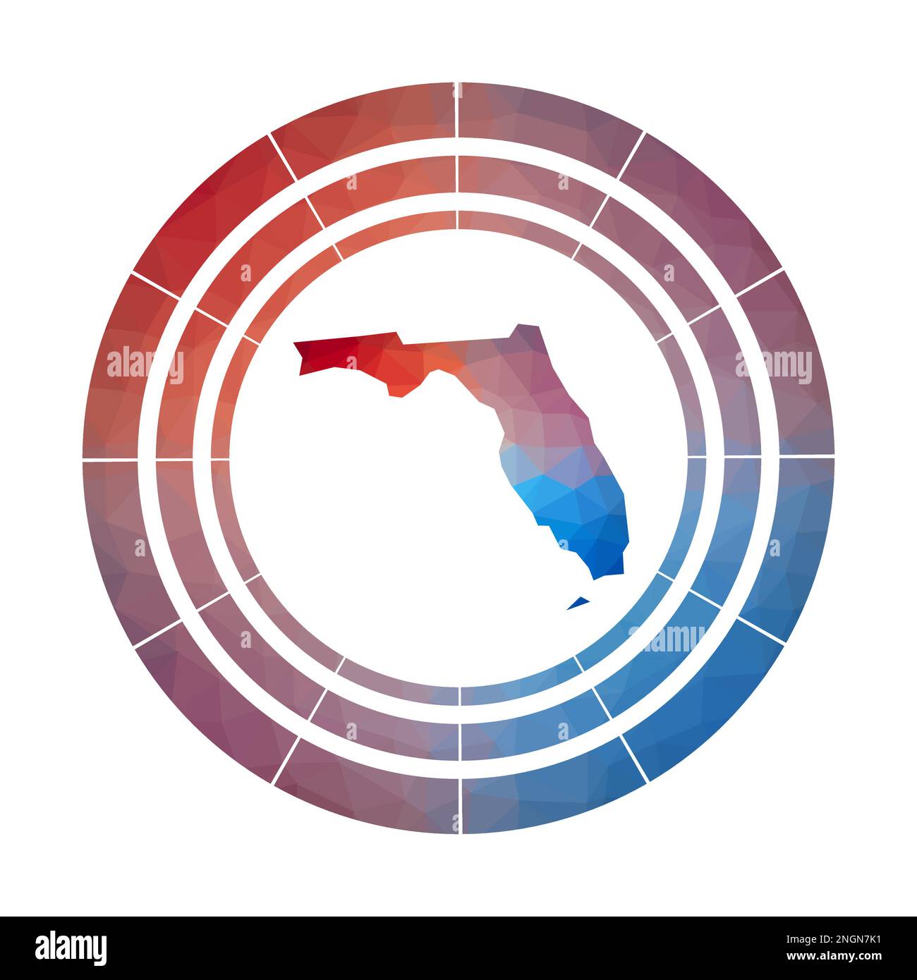 Florida badge. Bright gradient logo of US state in low poly style Stock ...