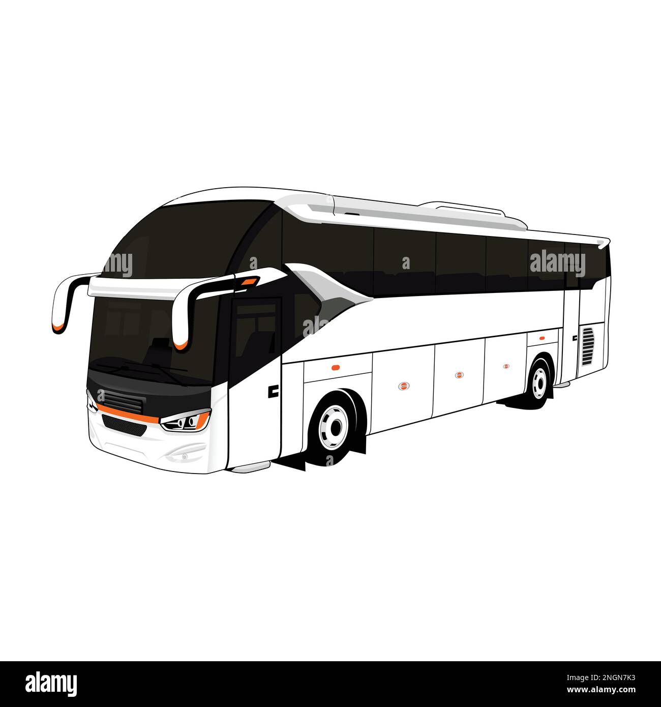 Realistic city transport. Indonesian intercity Bus vector on white ...