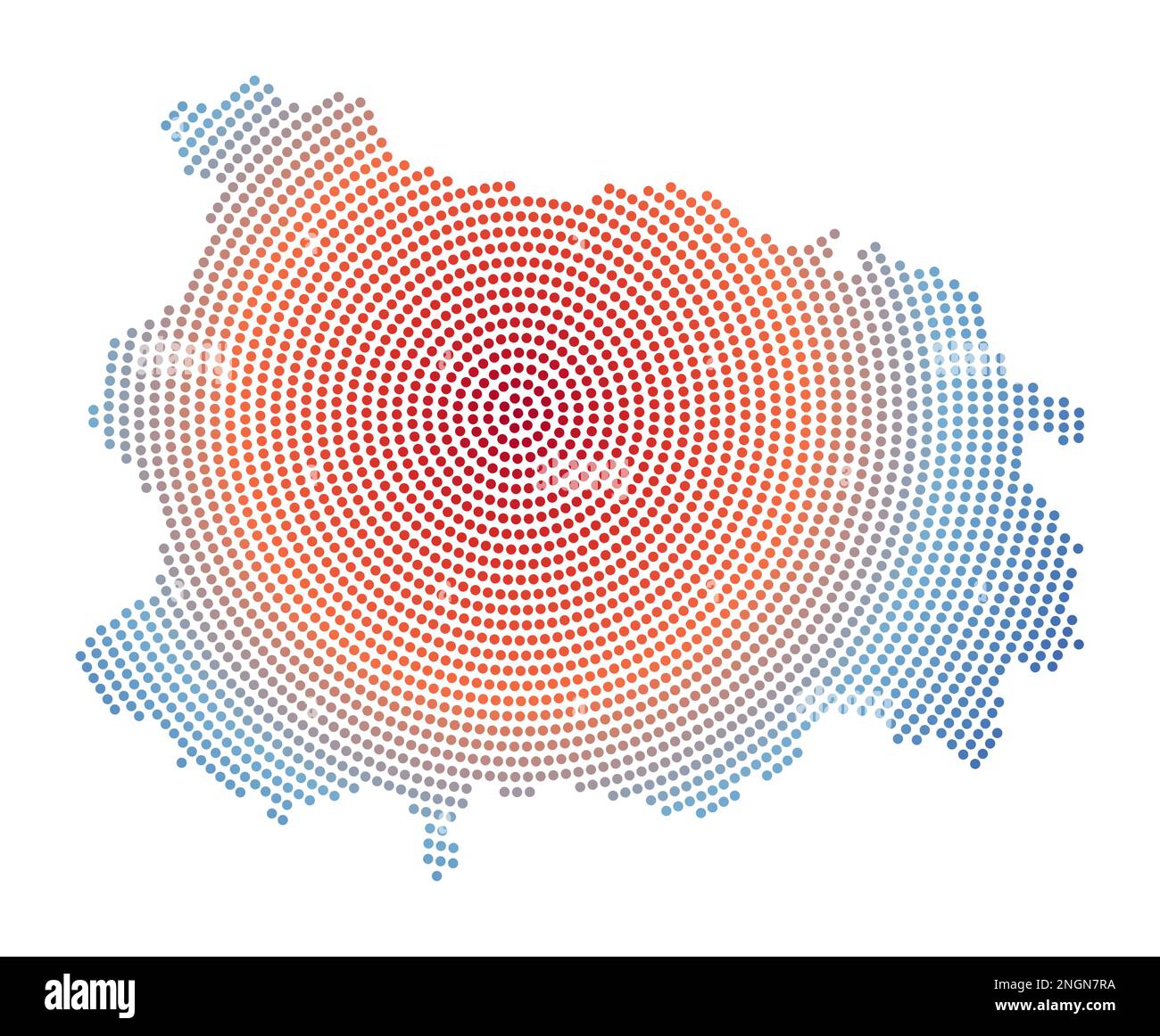 Ischia dotted map. Digital style shape of Ischia. Tech icon of the ...