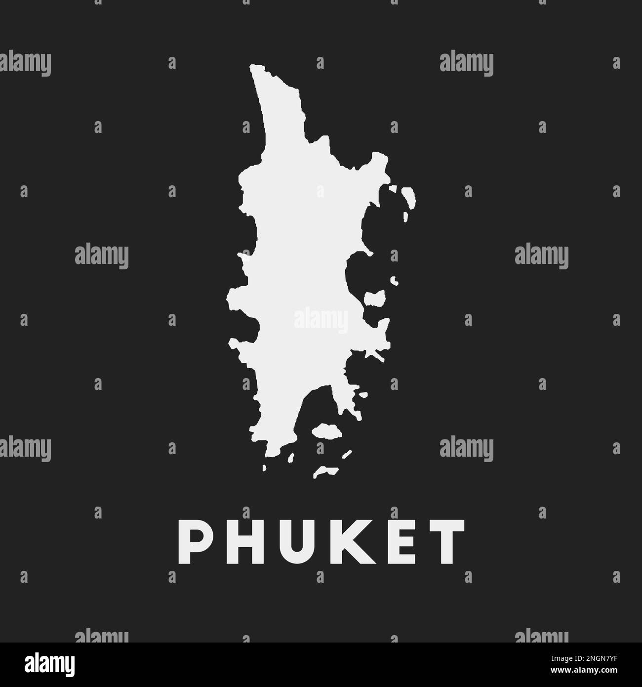 Phuket icon. Island map on dark background. Stylish Phuket map with ...