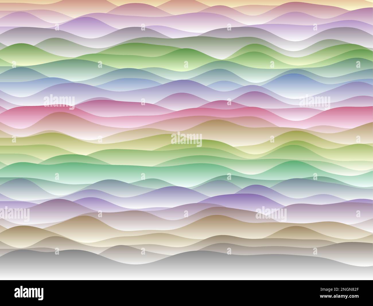 Abstract curves background. Smooth curves with gradients in pastel colors. Radiant vector ...