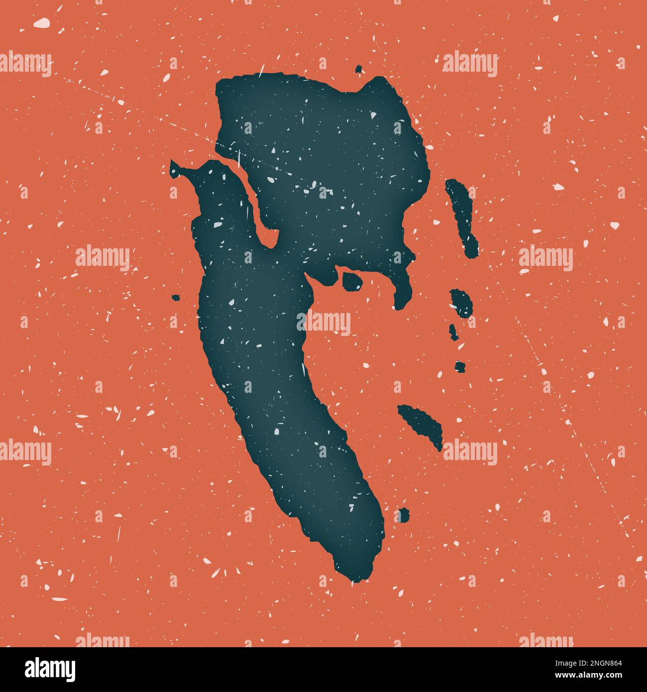 Ko Lanta vintage map. Grunge map of the island with distressed texture ...