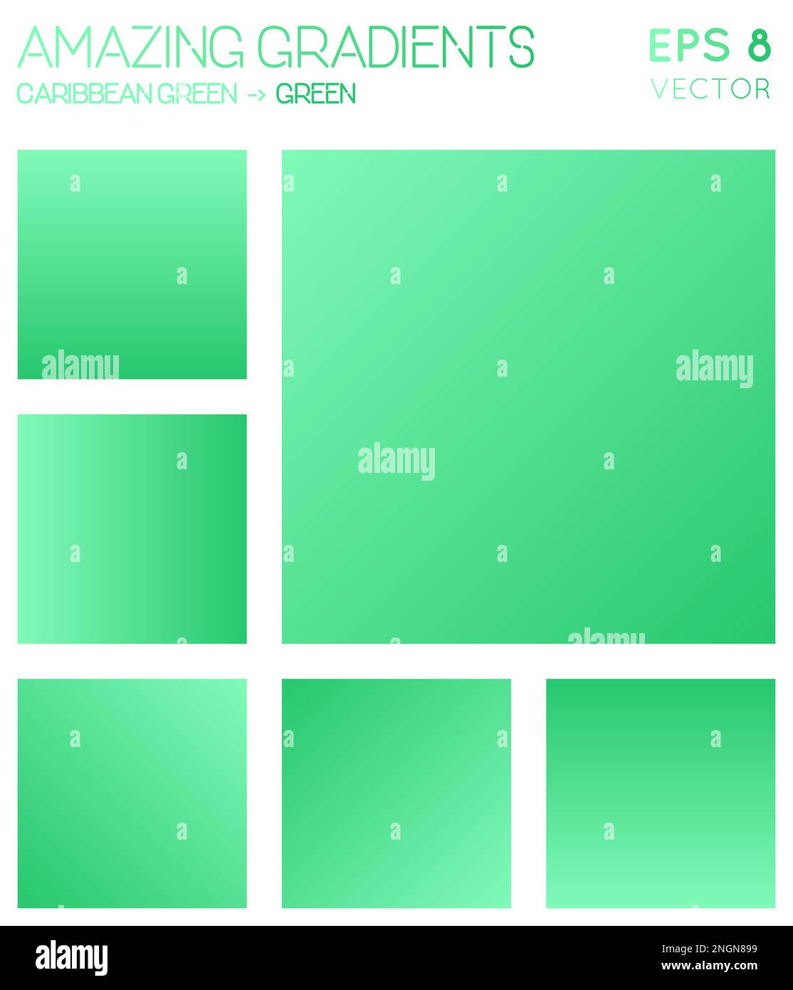 Colorful gradients in caribbean green, green color tones. Adorable ...